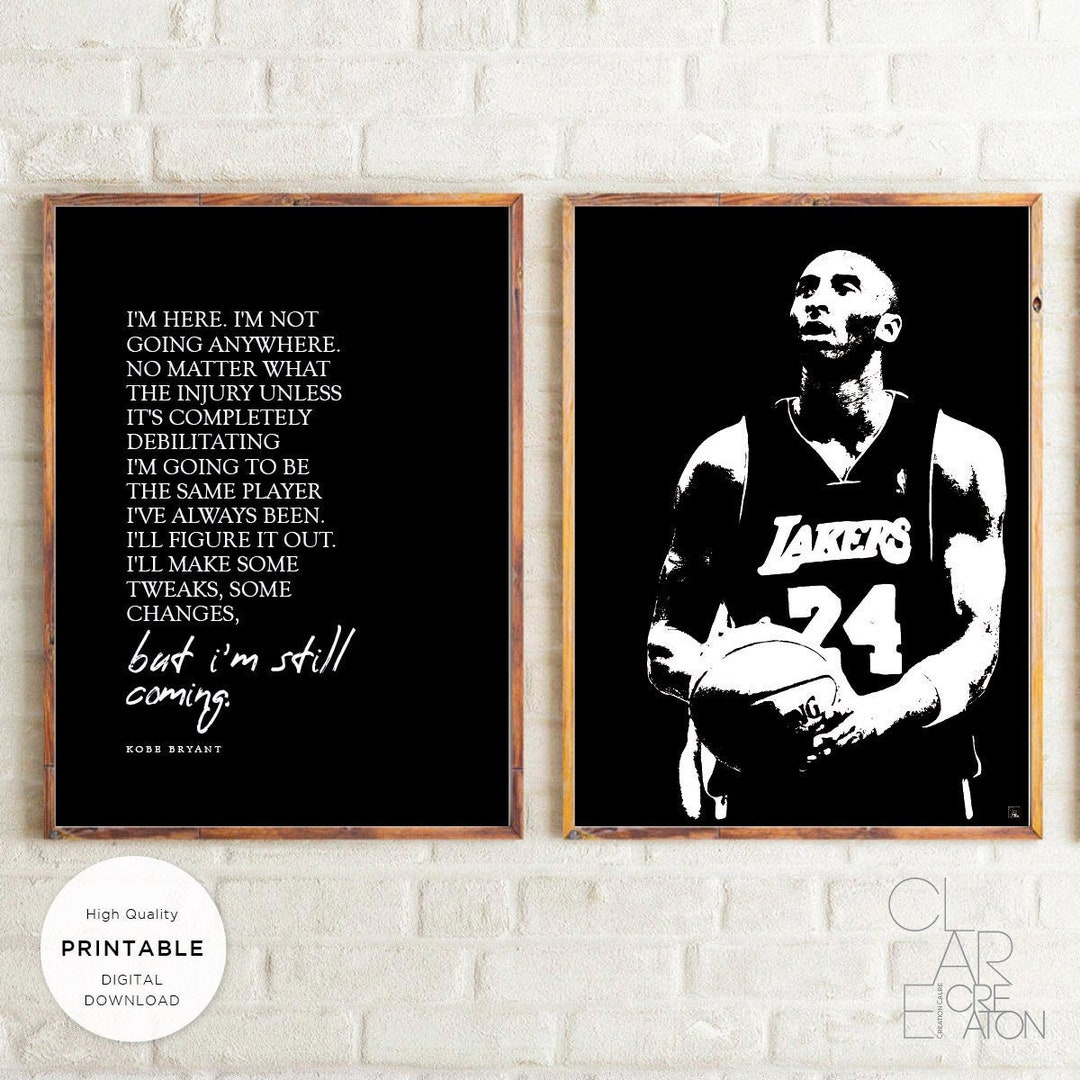 KOBE BRYANT Quote 2set Printable Wall Art, Printable Quote, Living Room ...