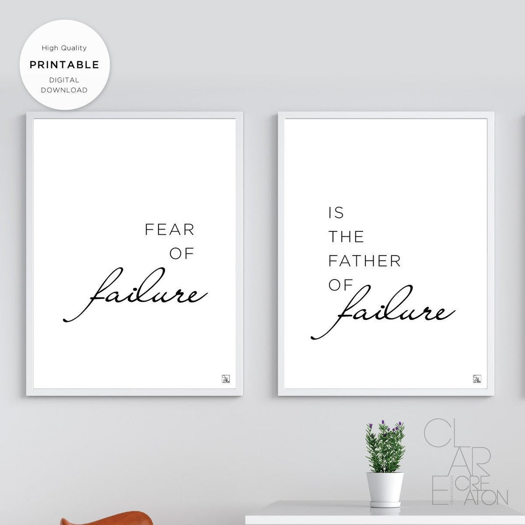 Fear of Failure.. Printable Set of 2 Prints Wall Art, Printable Quote ...