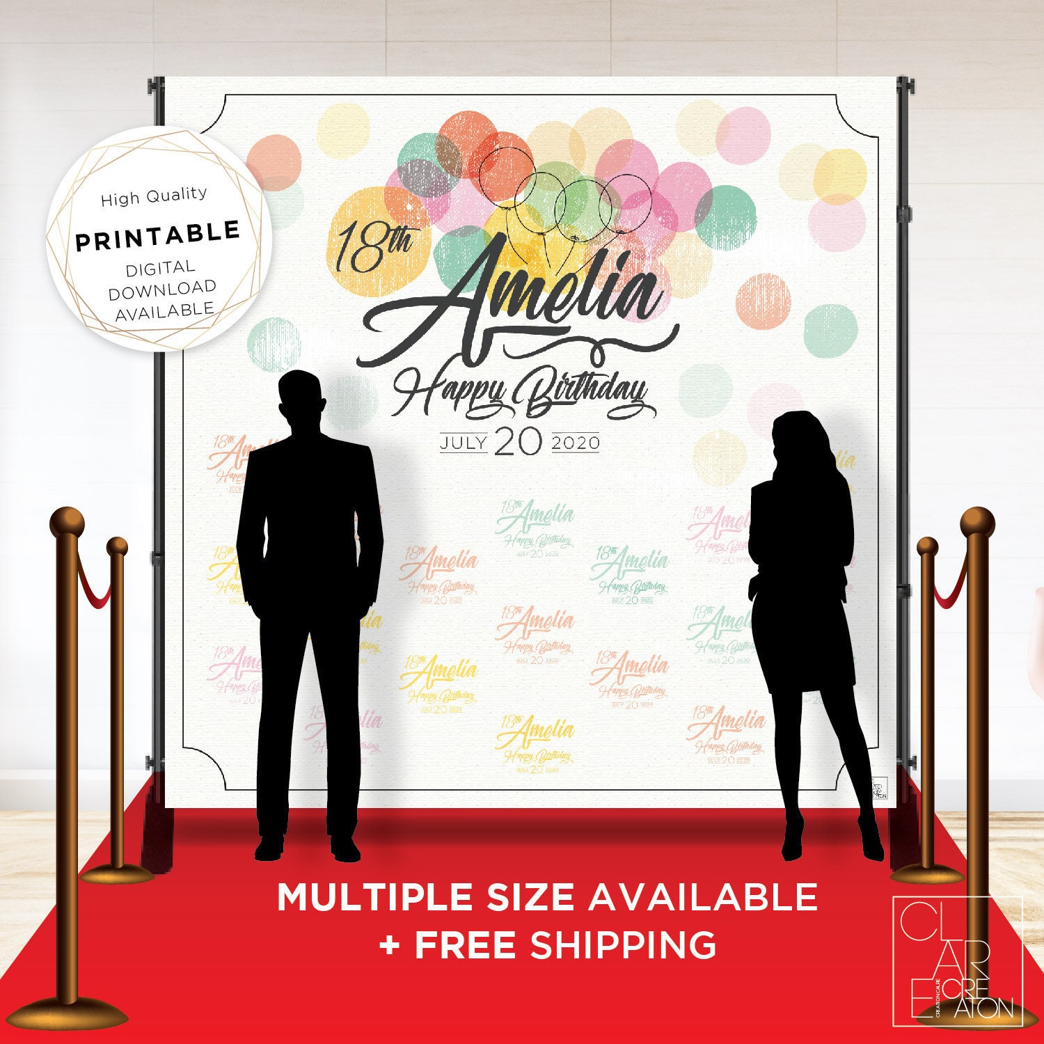 Birthday Backdrop Custom Event Backdrop Back Banner 35 | Etsy