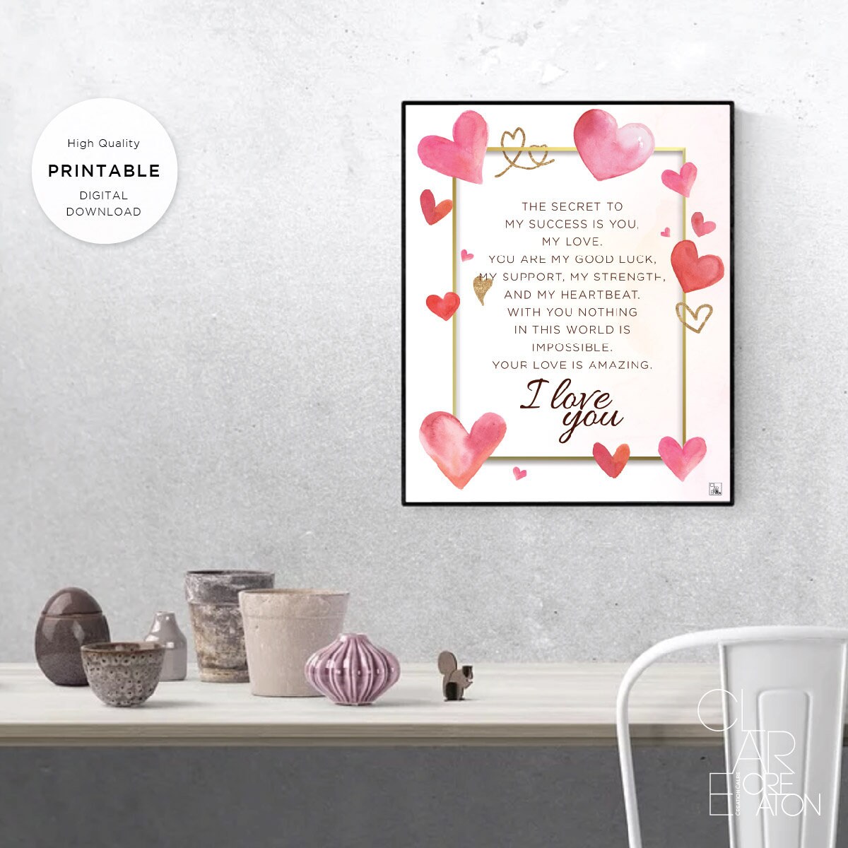 Printable Valentine's Day Letter, Love Letter, Valentines Anniversary ...