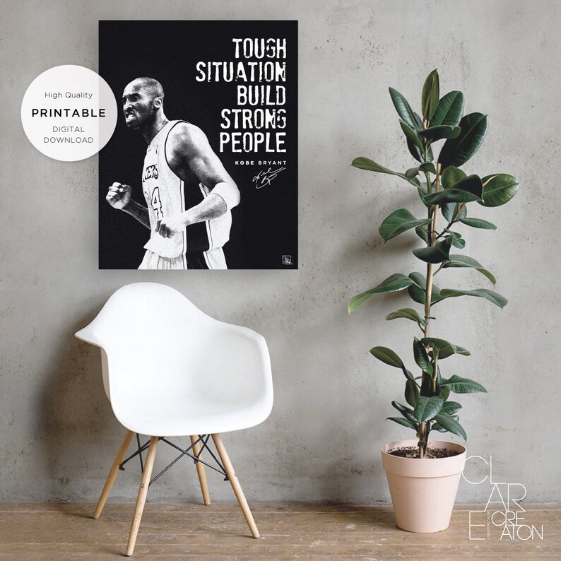 KOBE BRYANT Quote Printable Wall Art, Printable Poster, Living Room ...