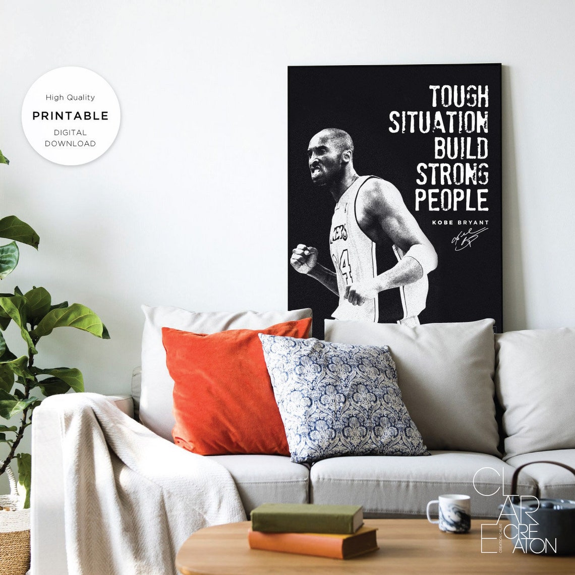 KOBE BRYANT Quote Printable Wall Art Printable Poster Living | Etsy