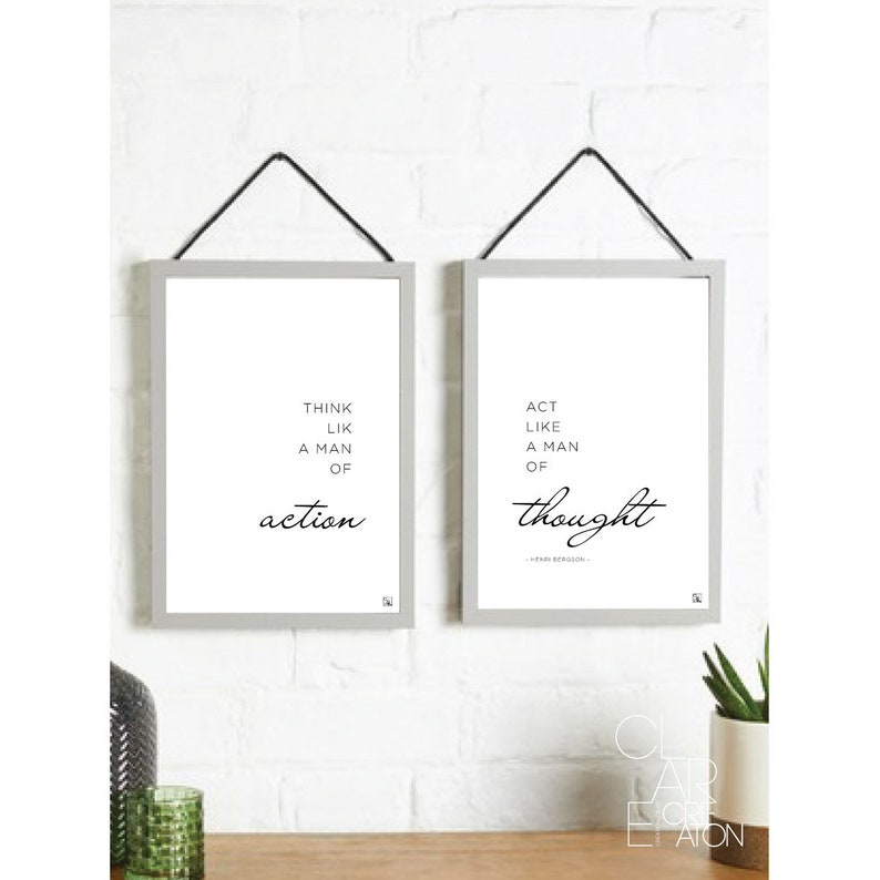 HENRI BERGSON Printable Set of 2 Prints Wall Art, Printable Quote ...