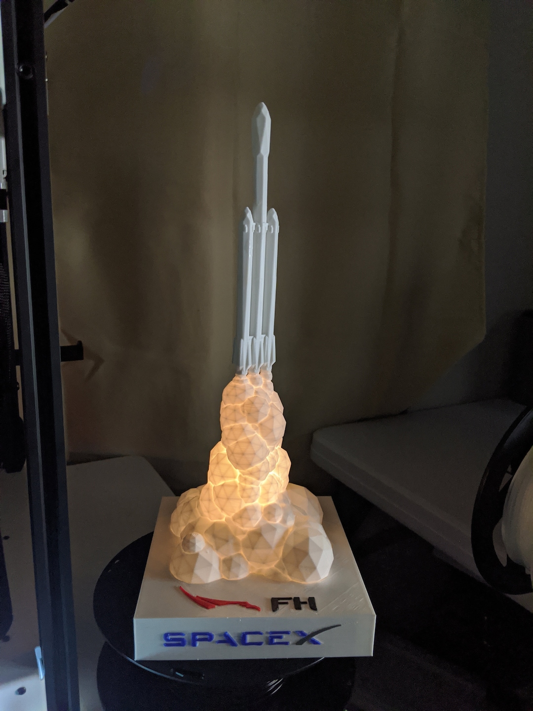 3D Printed Rocket Lamp – Spacex Falcon Heavy Launch Lamp, Space Decor ...