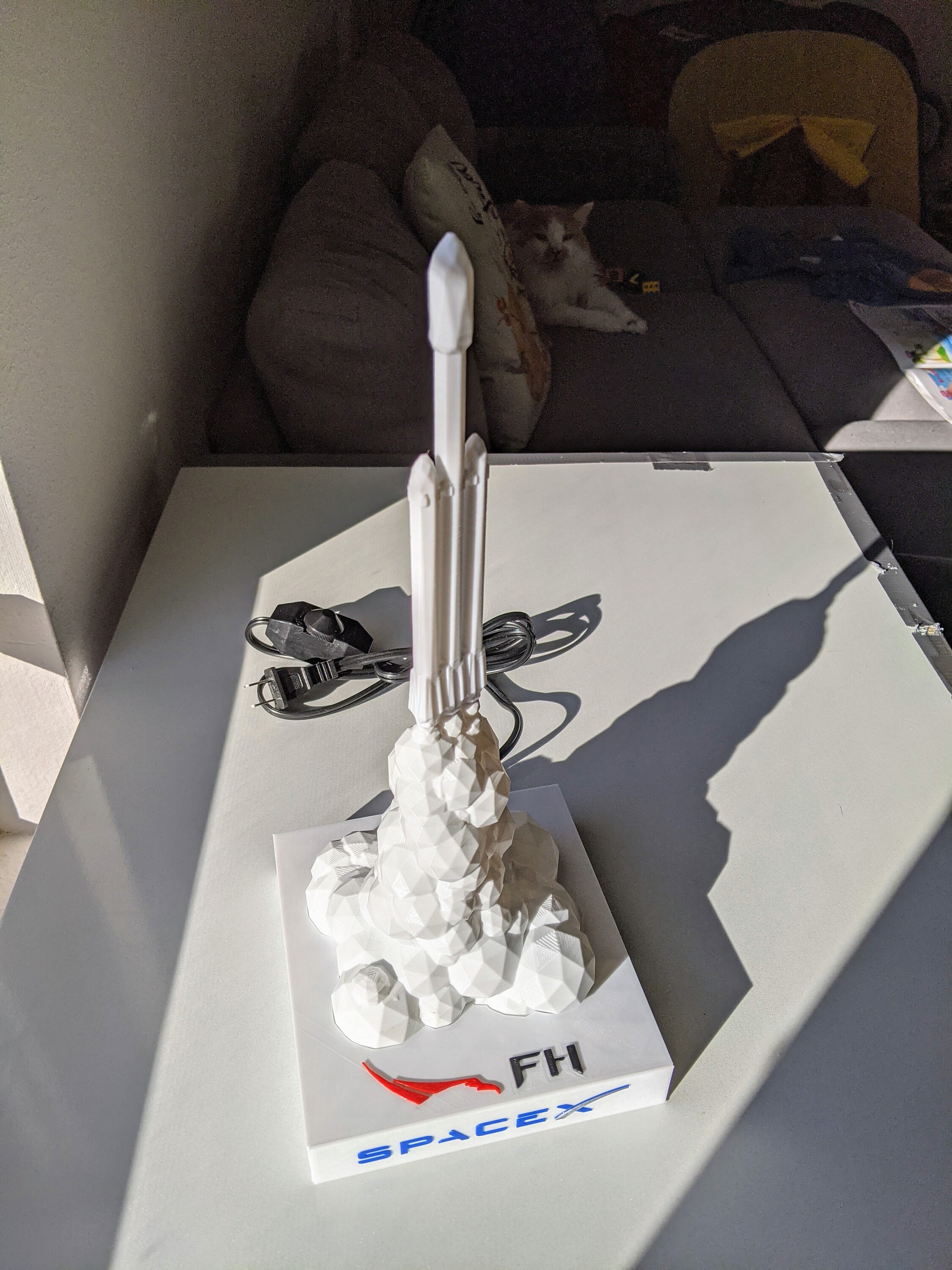 3D Printed Rocket Lamp – Spacex Falcon Heavy Launch Lamp, Space Decor ...