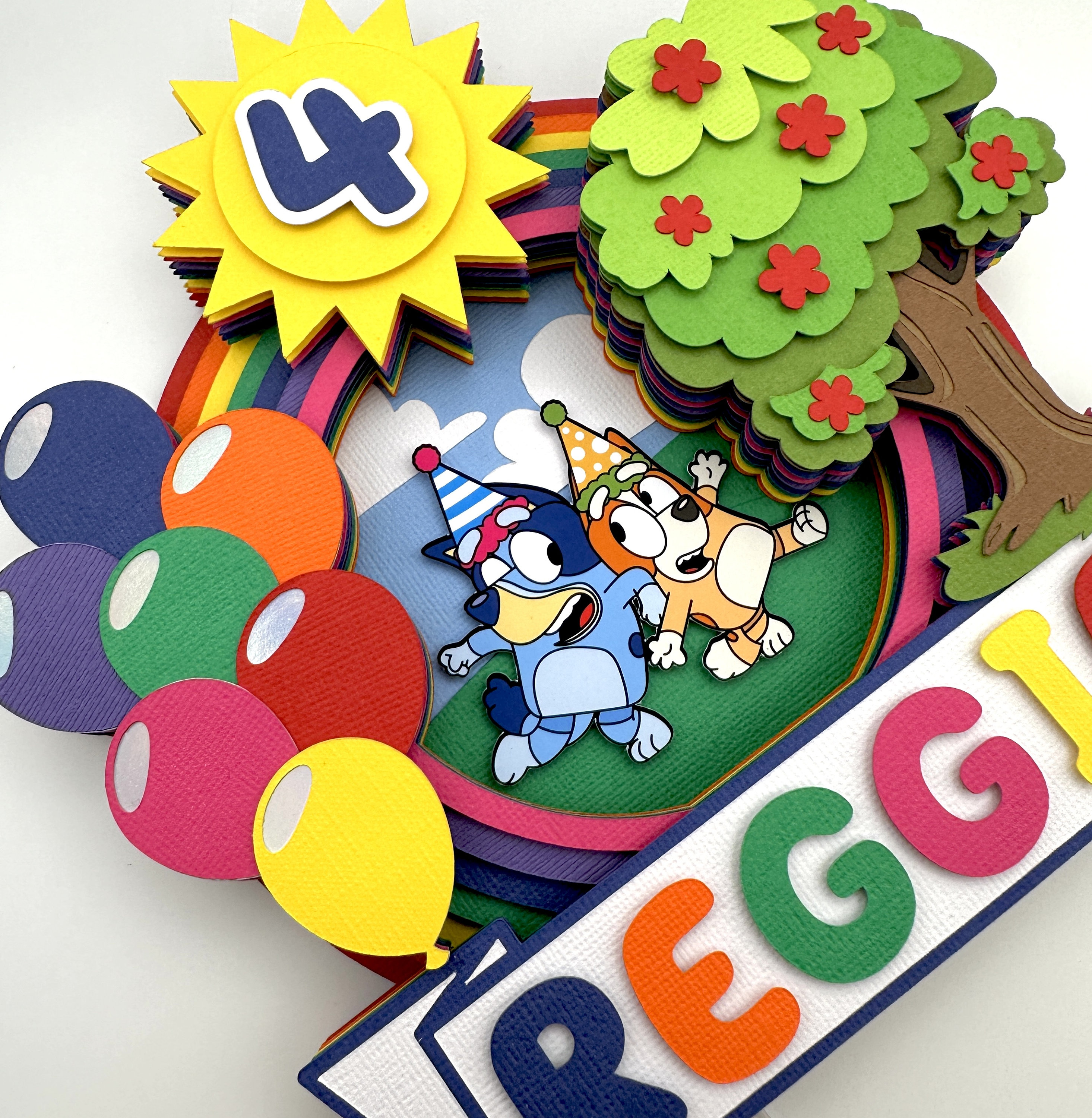 Bluey Inspired 3D Birthday Party Cake Topper - Etsy