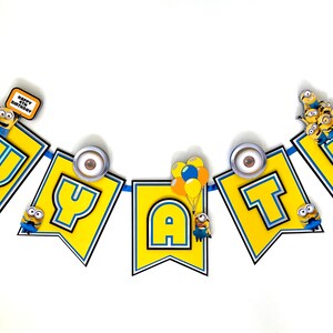 Minions one in a Minion Themed Birthday Party Banner Bunting - Etsy