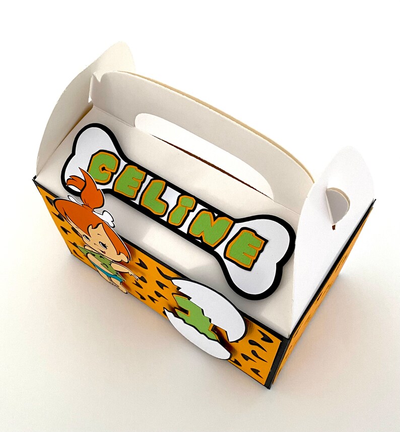The Flintstones Pebbles Themed Gable Treat Birthday Party Favour Boxes ...