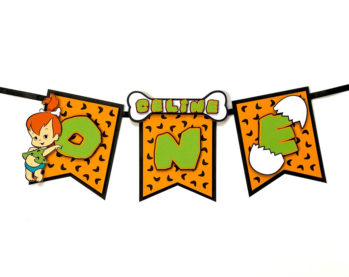 The Flintstones Pebbles Flintstone Birthday Party Banner Bunting - Etsy