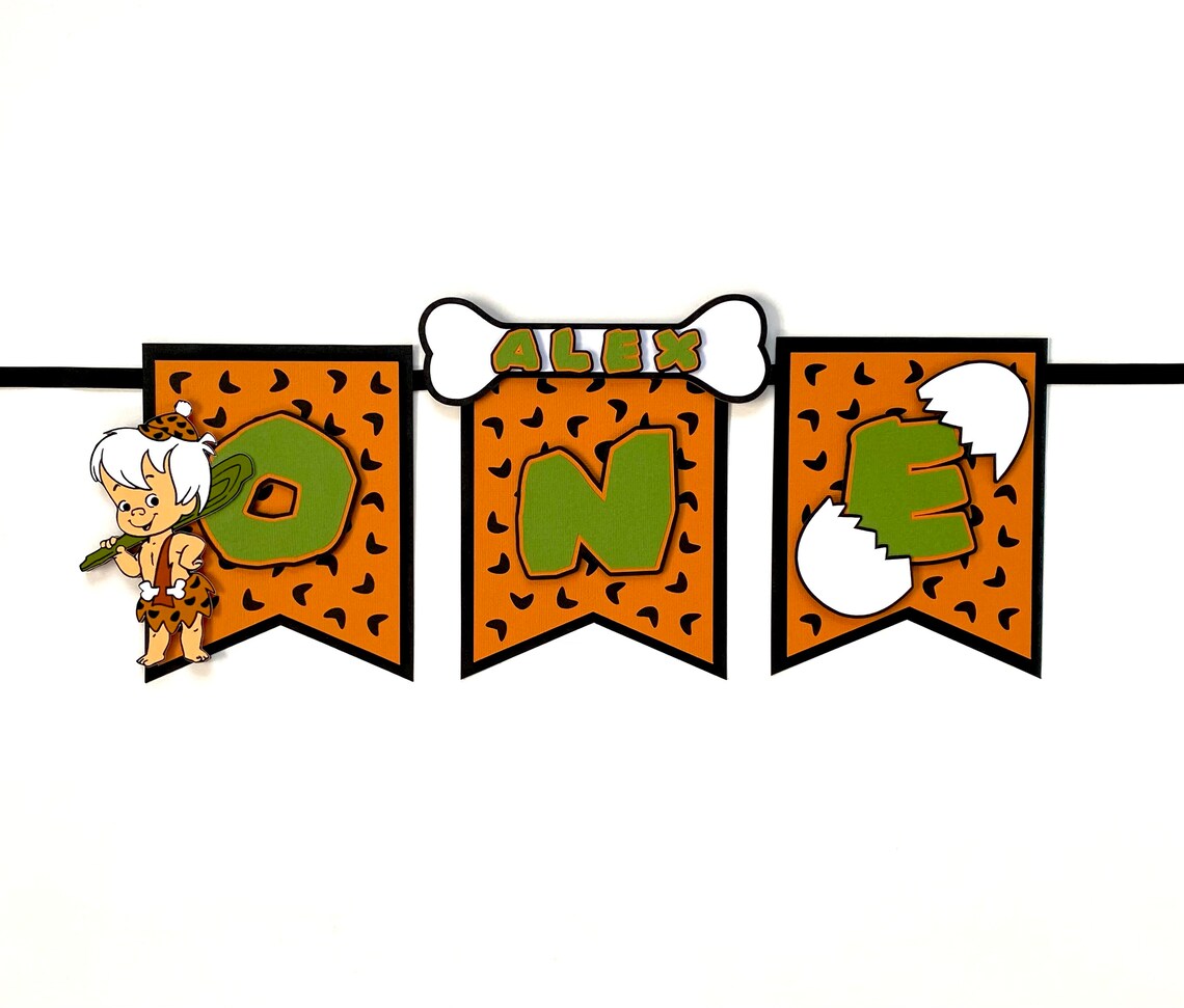 The Flintstones Bamm-bamm Rubble Birthday Party Banner Bunting - Etsy