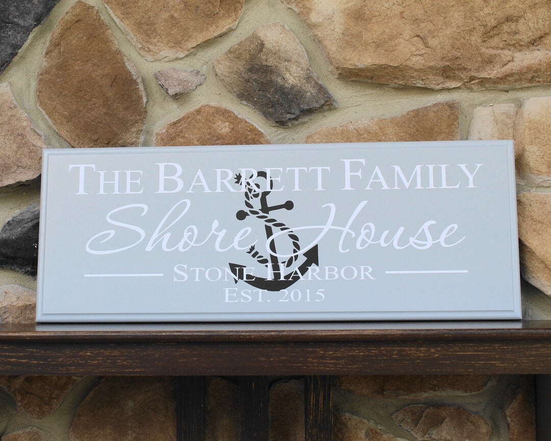 Personalized Shore House Sign: Family Name, Coastal Decor - Etsy