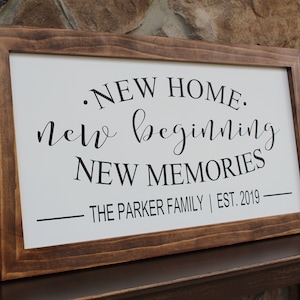 New Home Wood Sign, Personalized Housewarming Gift (26x14) - Etsy