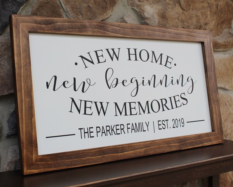 New Home Wood Sign, Personalized Housewarming Gift (26x14) - Etsy