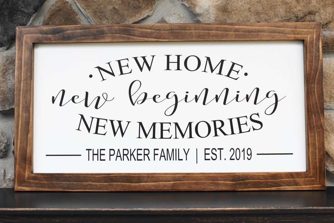 New Home New Beginning New Memories Sign-new House Gift-new Home Wood ...