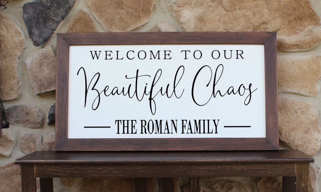 Personalized Family Name Sign, 'welcome to Our Chaos', 26x14 - Etsy