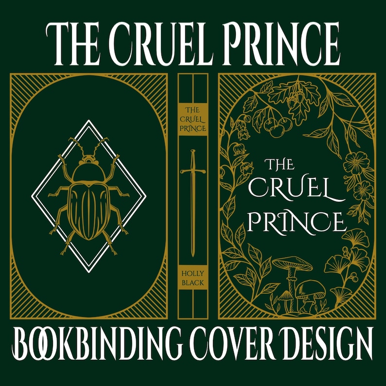 The Cruel Prince Bookbinding Cover Design PNG // Vinyl Book Cover ...