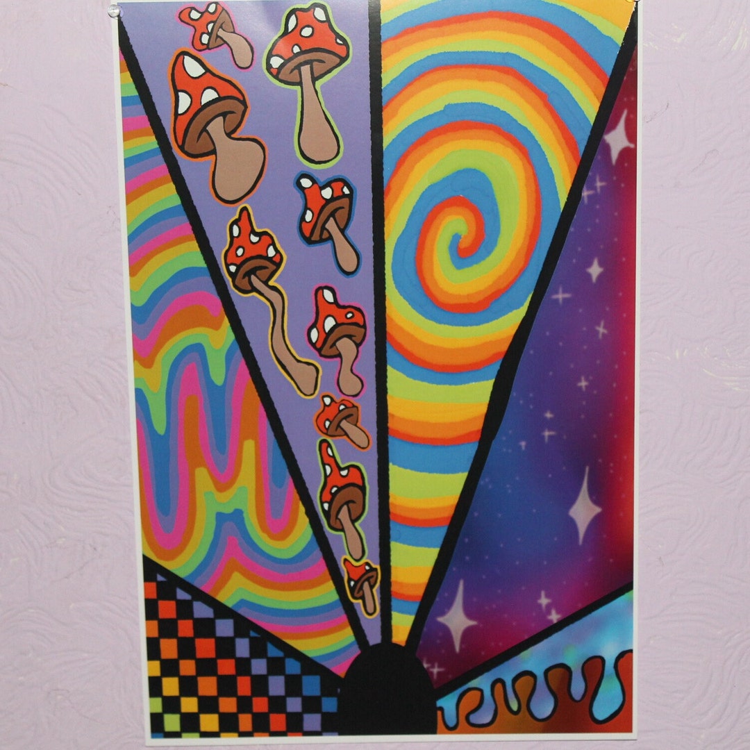 Rainbow Trippy Psychedelic Design 12x 18 - Etsy