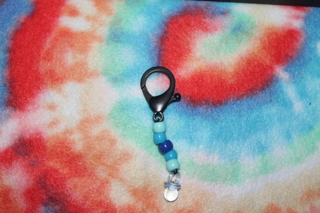 Blue Pacifier Kandi Keychain! Pony Bead Keychain Pacifier Charms - Etsy