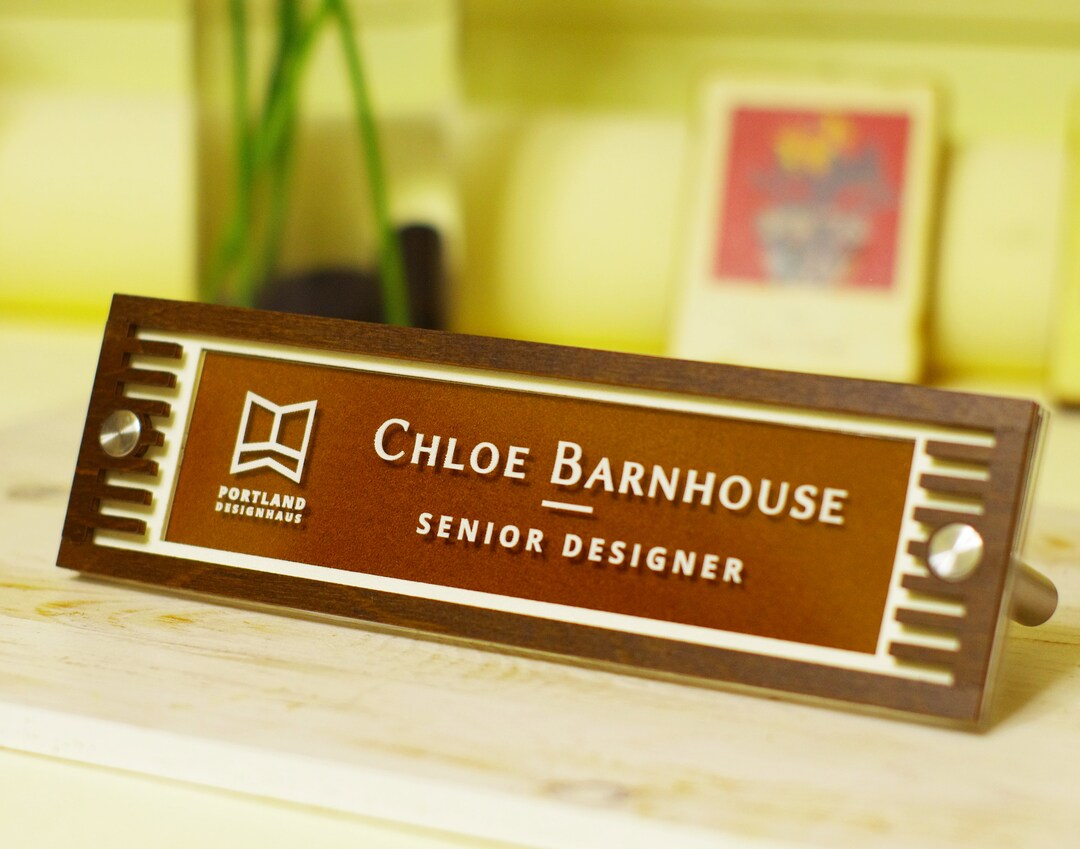 Personalized Wooden Desk Name Plate for Professionals -gift for Boss ...