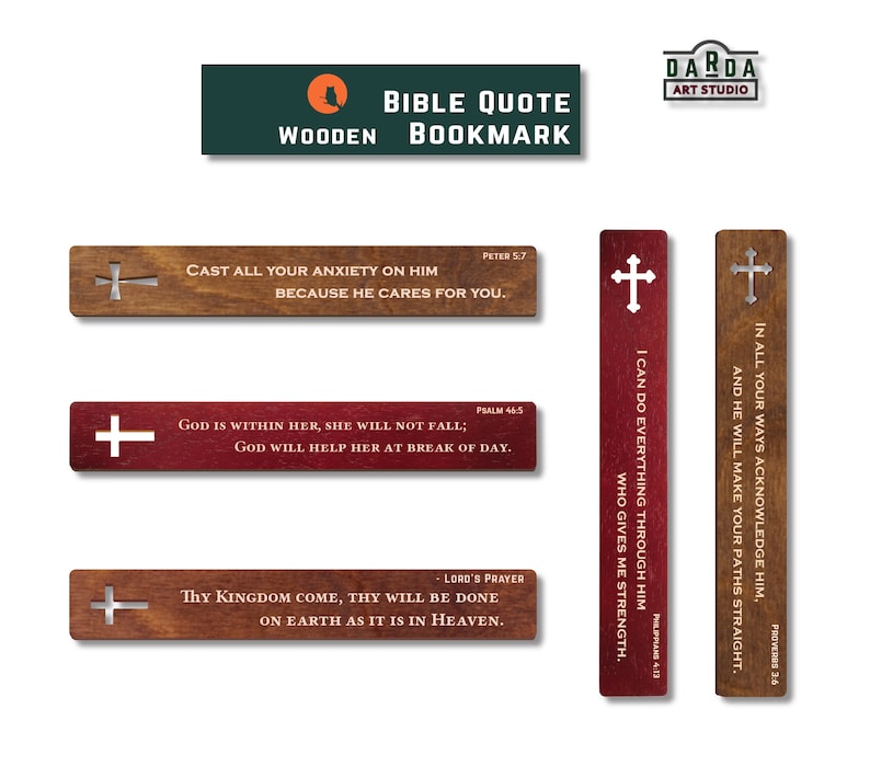 Engraved Wooden Bible Quote Bookmark, Personalized Christian Gift ...