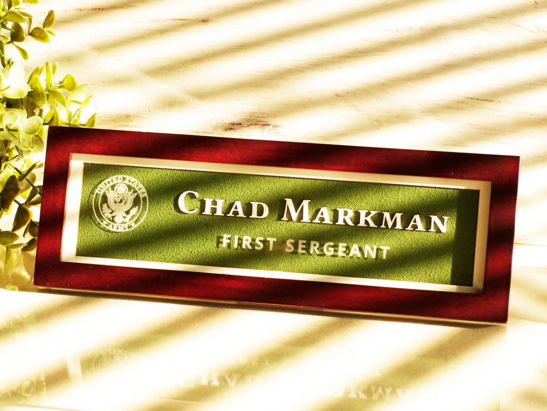 Military Desk Name Plate , Office Name Sign, Military Promotion, Father ...