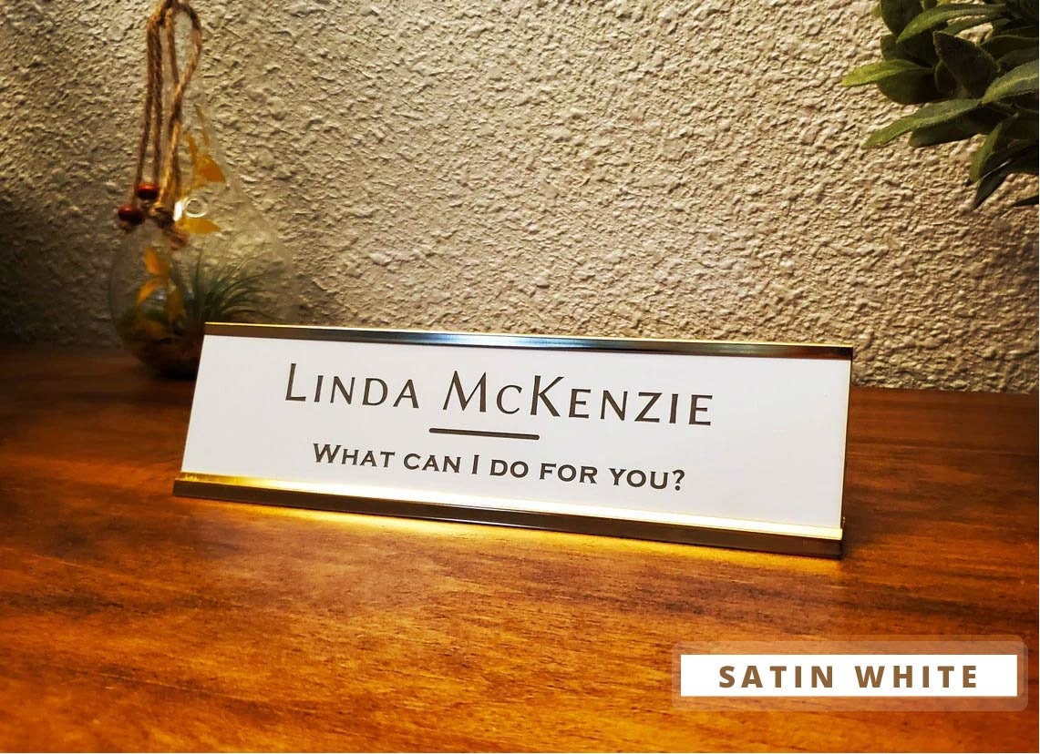 Custom Desk Name Plate With Message Bar Receptionist Desk - Etsy
