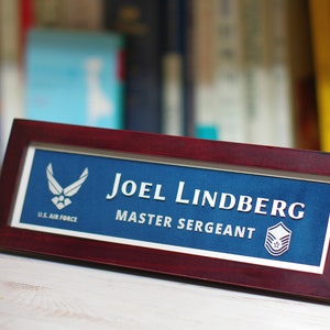 Military Desk Name Plate , Office Name Sign, Military Promotion, Father ...