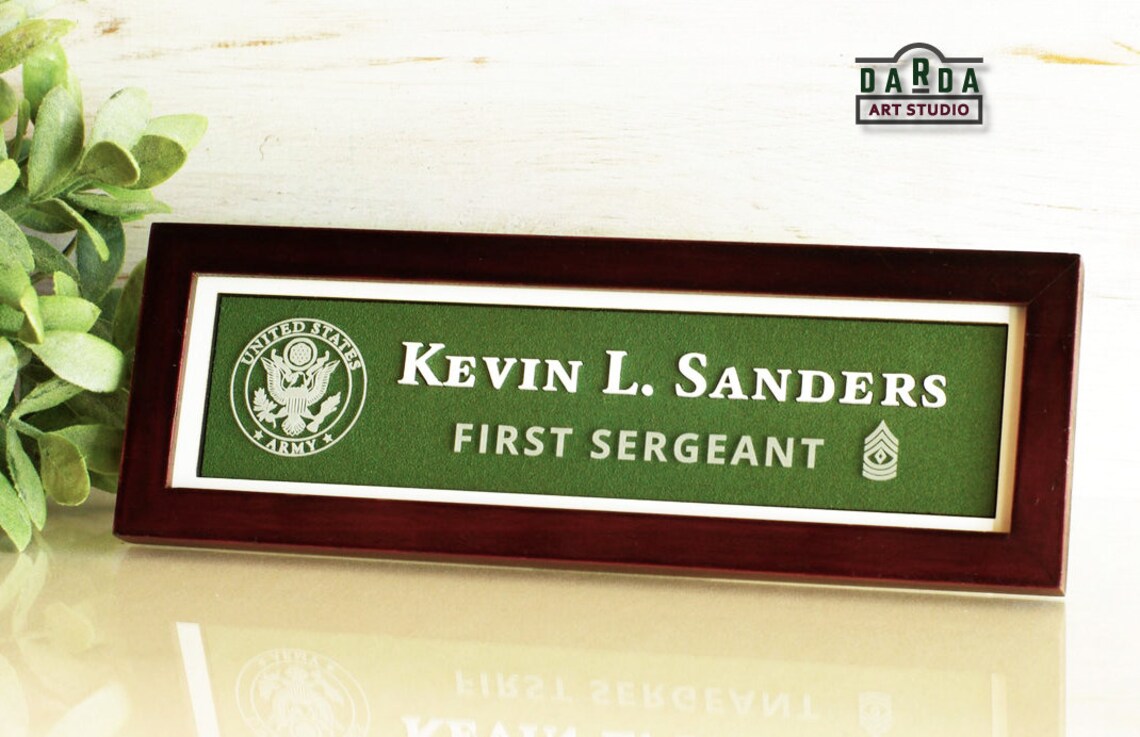 Military Desk Name Plate Office Name Sign Military | Etsy