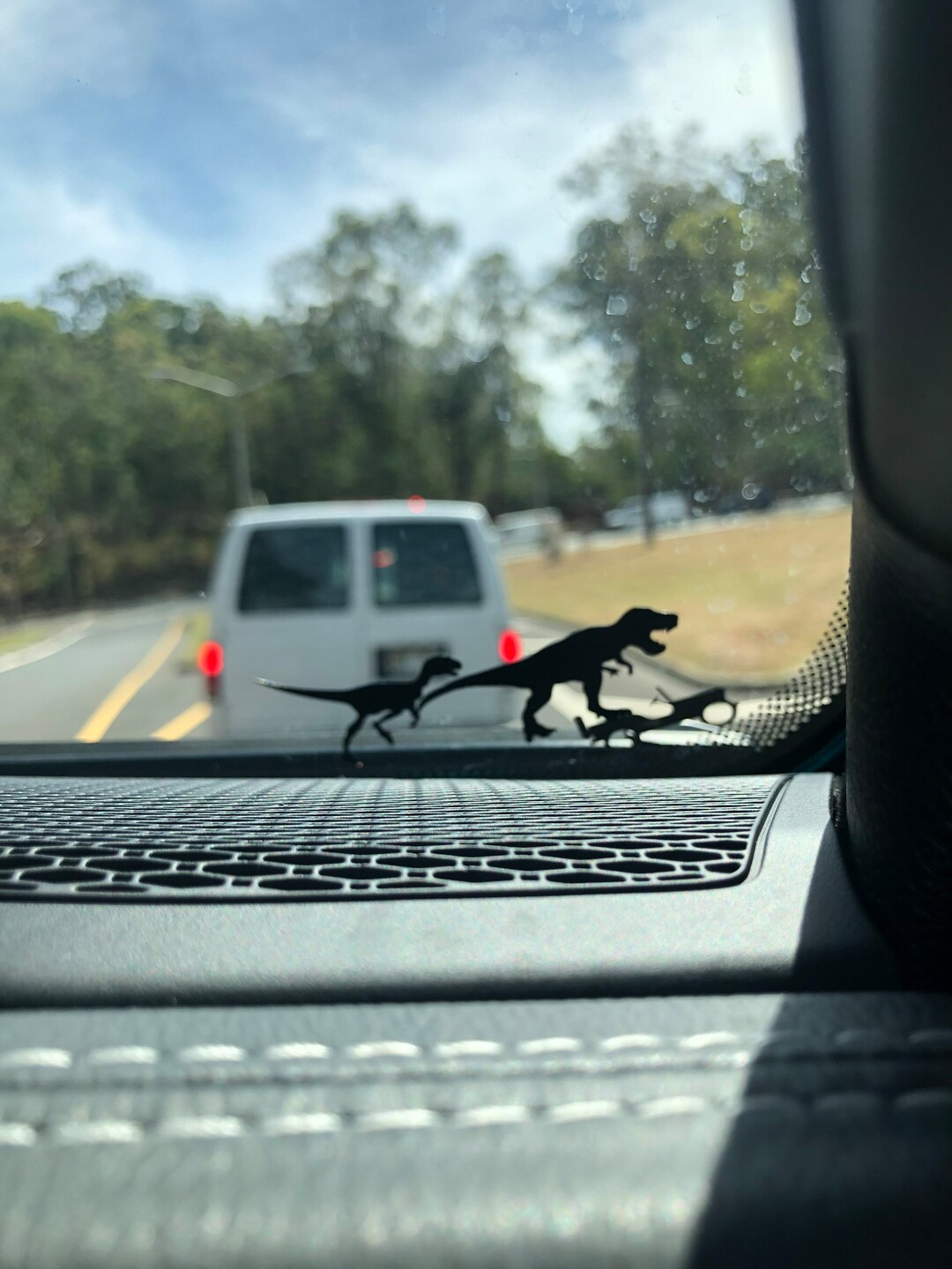 T Rex Chasing Jeep Decal Etsy