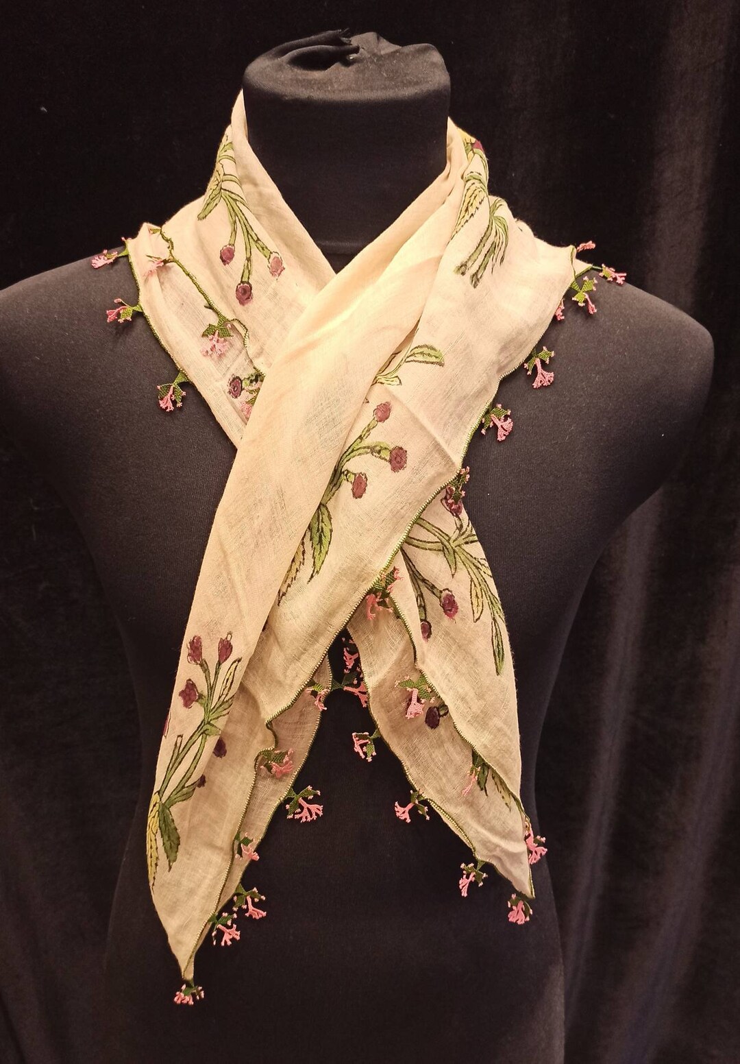 Antique Textile, Anatolian Needlelace, Scarf, Turkish Scarf, Handwork ...