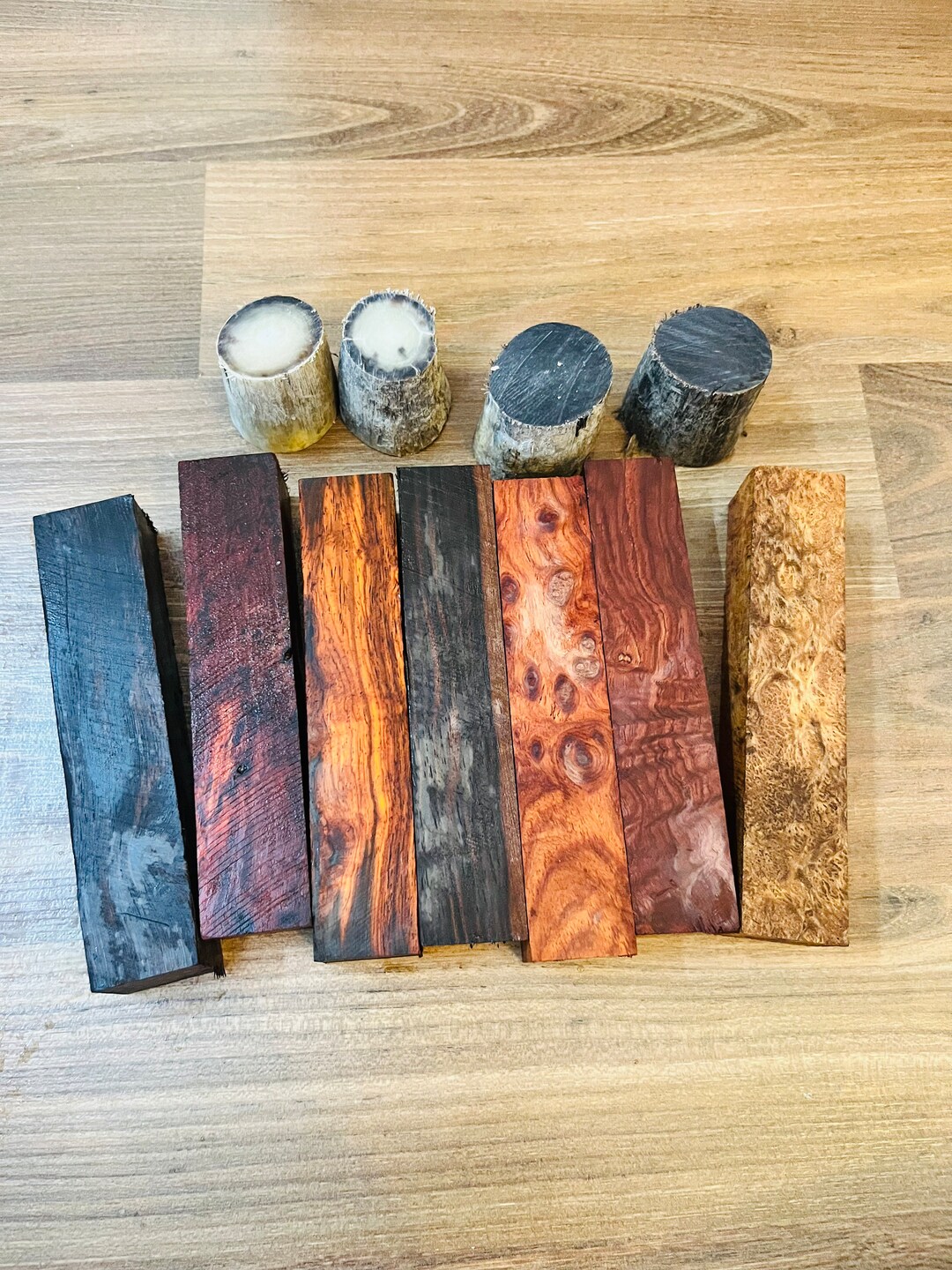 Wood Exotic Blank and Buffalo Horn Material for Knife Handle - Etsy