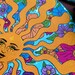 Funky Psychedelic Sun Painting Retro Botanical Art Handmade Maximalist ...