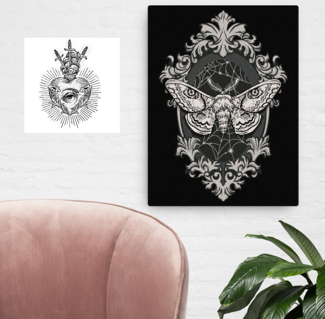 Ornate Framed Moth Canvas Print Victorian Bug Oddity Art Insect Goth ...
