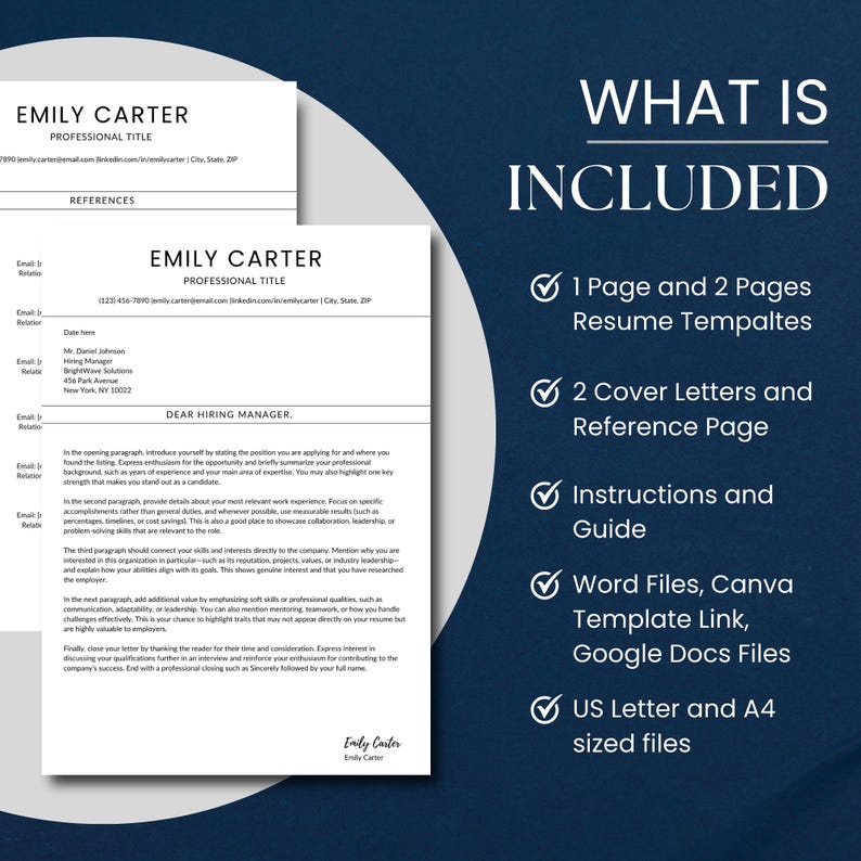 ATS Resume Template, Modern Professional Design (google Docs, Word ...