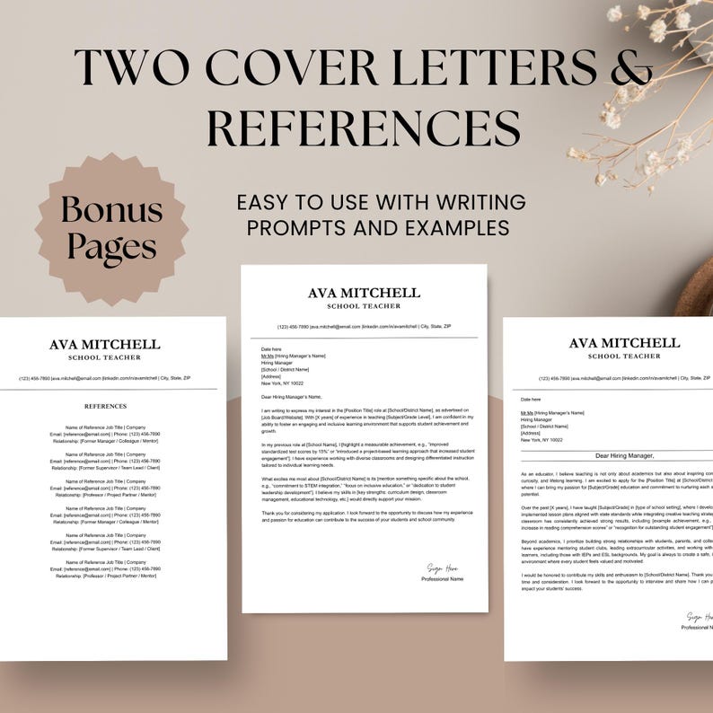 ATS Teacher Resume Google Docs, Teacher Resume Template Word, Cover ...