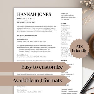 Modern Resume Template, Executive CV, Minimalist Design (digital ...