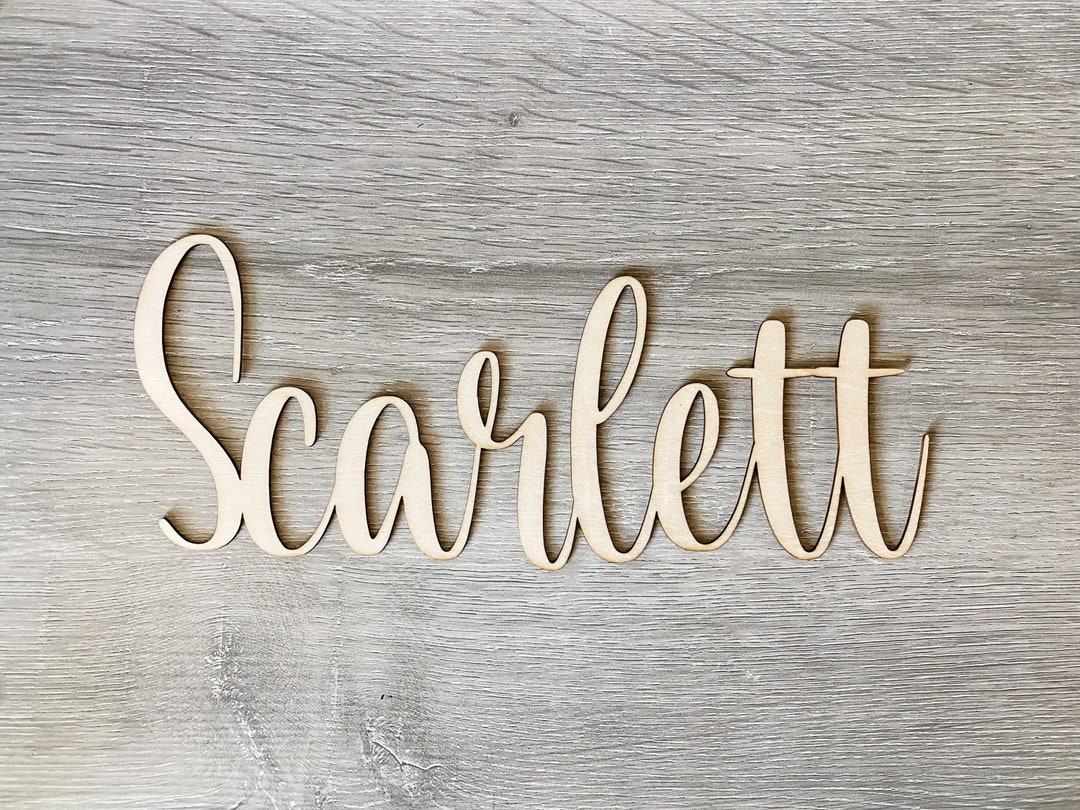 Laser Cut Cursive Wood Name / Personalized Wooden Name - Etsy