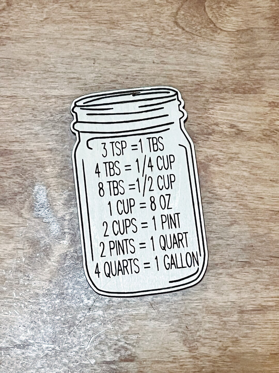 Kitchen Conversions Mason Jar Kitchen Magnet Laser Engraved Cooking ...