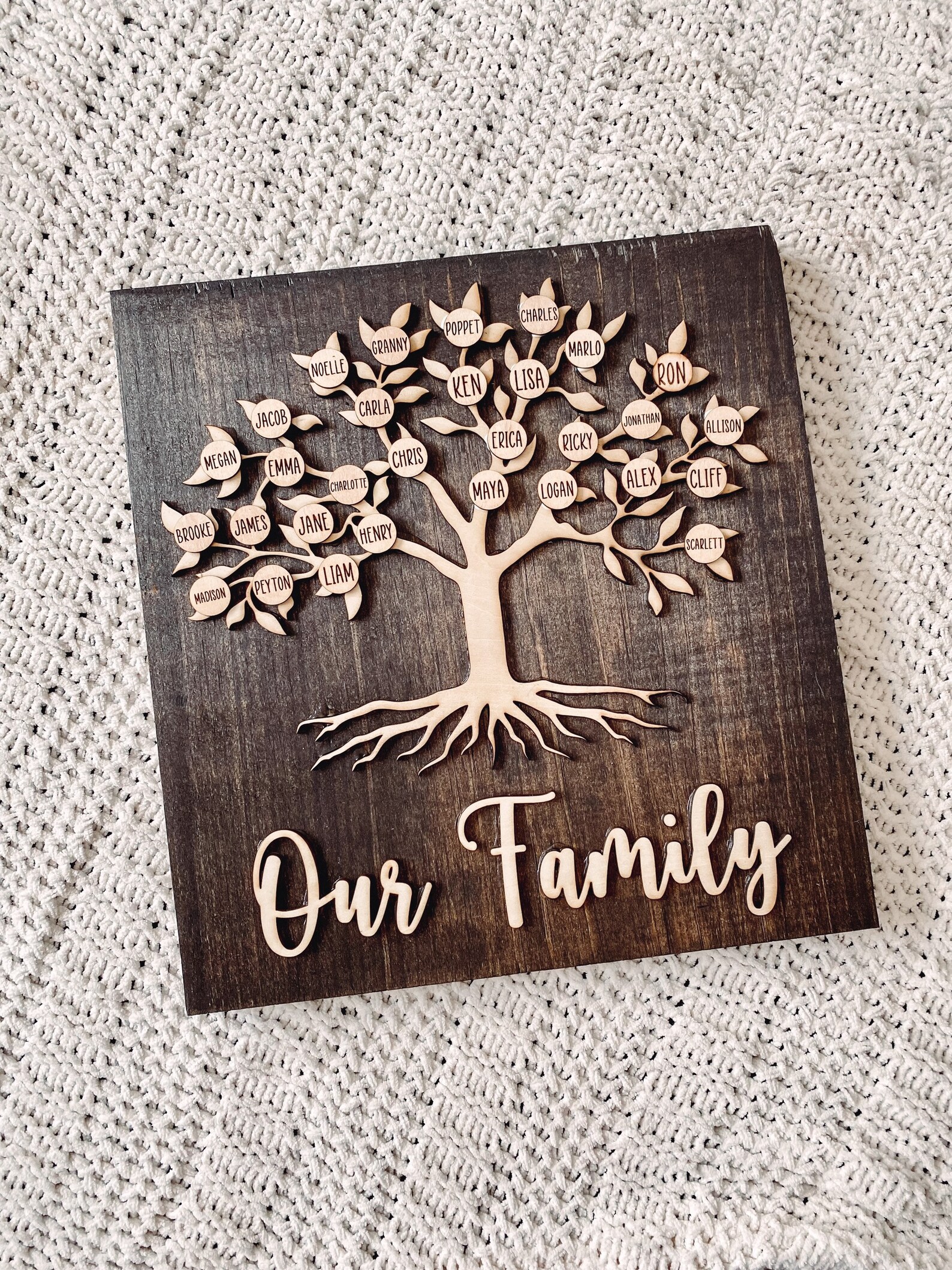 Our Family Personalized Laser Cut Family Tree With Family - Etsy