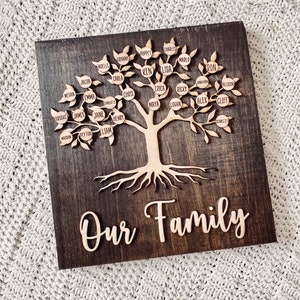 Our Family Personalized Laser Cut Family Tree With Family Names - Etsy