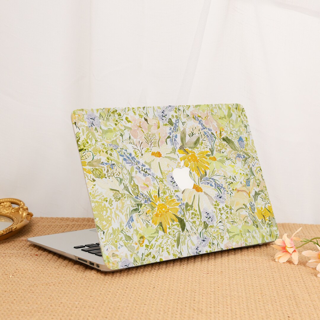 Yellow Floral MacBook Case: Watercolor Flower Laptop Cover - Etsy