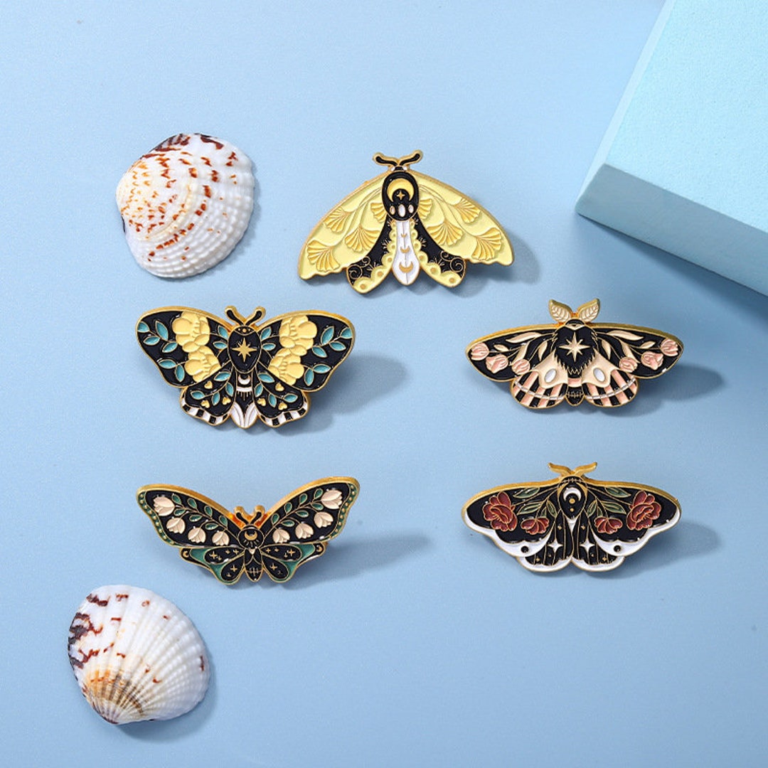 Butterfly Star Flower Insect Enamel Pin Hard Enamel Pins - Etsy