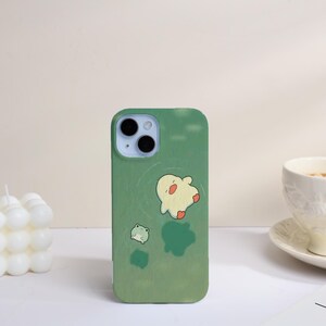 Cute Cartoon Yellow Duck Green Phone Case for iPhone 17 16 15 13 14 11 ...