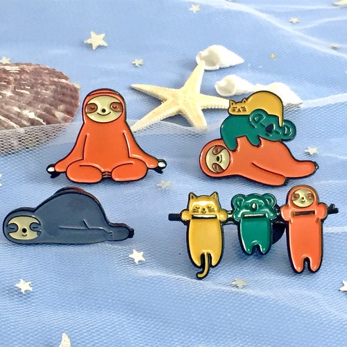 Baby Sloth Enamel Pin Badge - Etsy