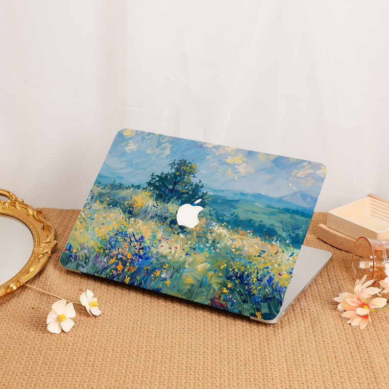 Floral Oil Painting MacBook Case: Vintage Landscape Art - Etsy