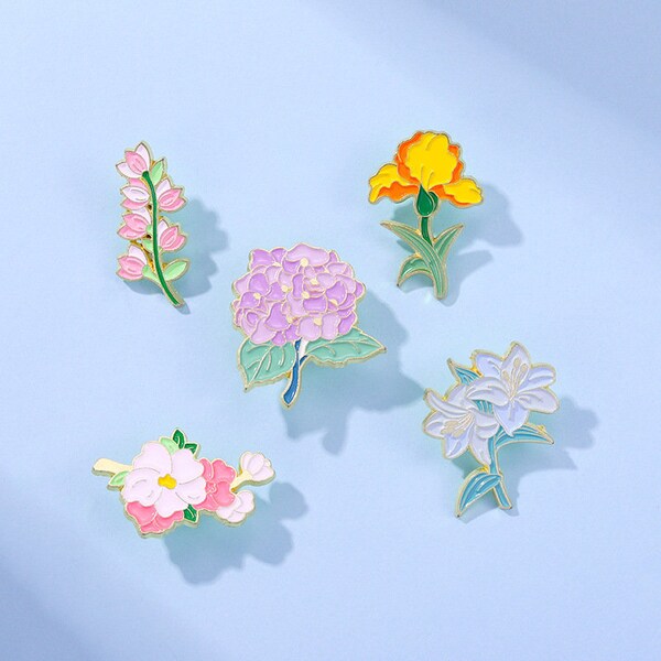 Flower Enamel Pin - Etsy