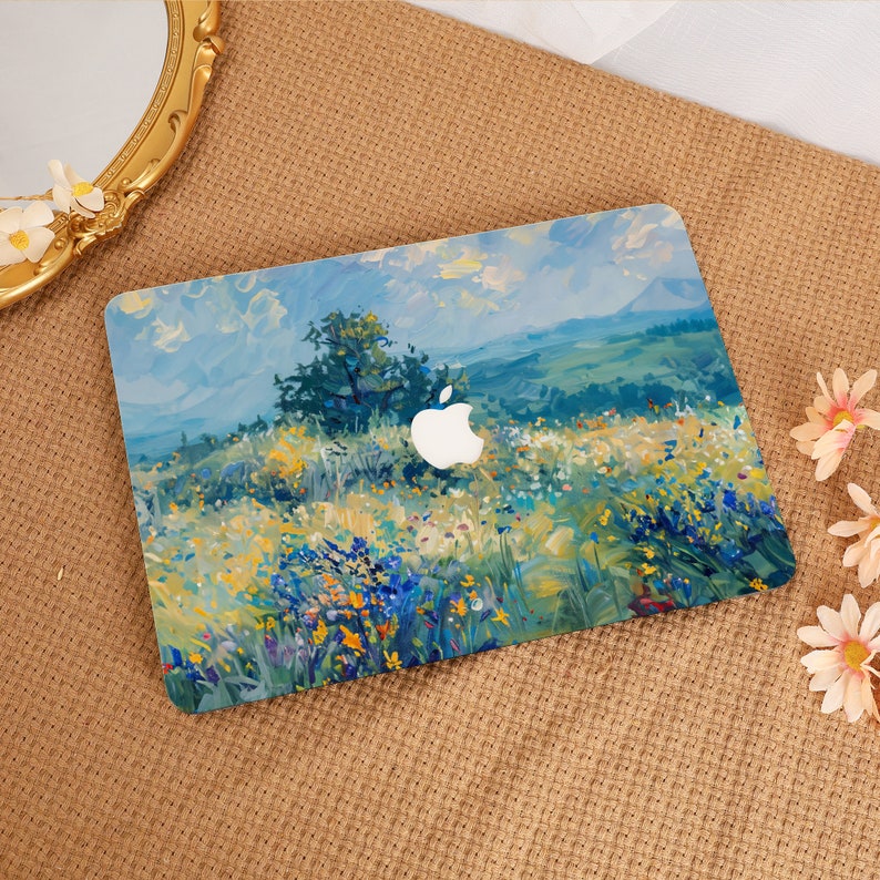 Floral Oil Painting MacBook Case: Vintage Landscape Art - Etsy