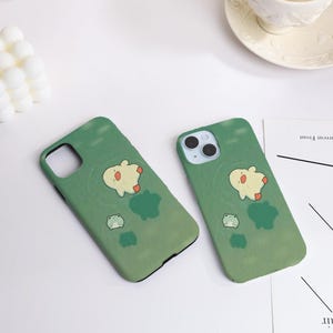 Cute Cartoon Yellow Duck Green Phone Case for iPhone 17 16 15 13 14 11 ...