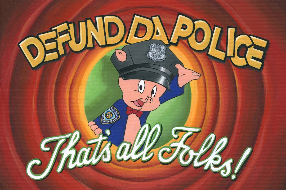 Defund the Police ACAB Protest Art Poster Print Porky Pig the Cop, Art ...