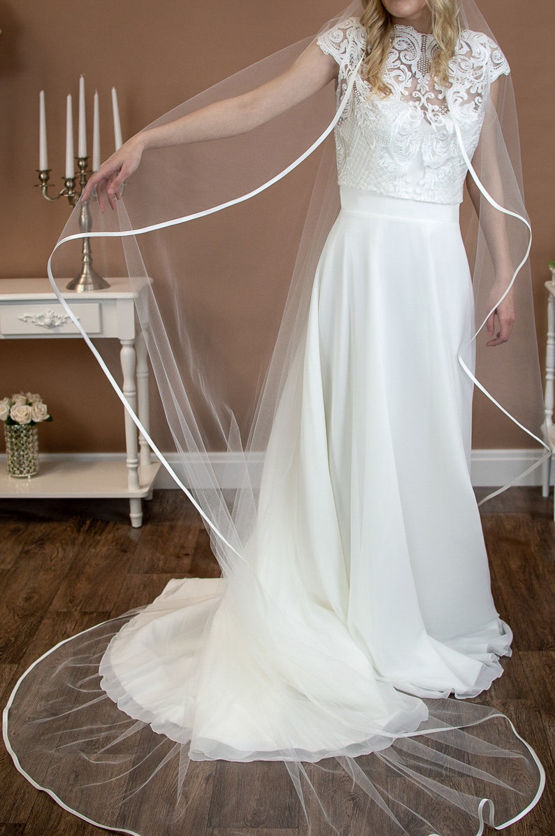 Waterfall MARINA Veil Cascade Veil Single Tier Veil | Etsy